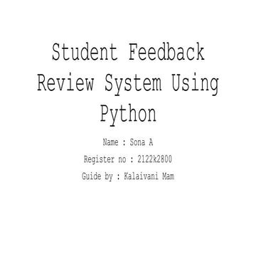 ONLINE STUDENT FEEDBACK SYSTEM | PPTX