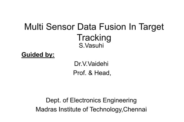 Multi Sensor Data Fusion In Target Tracking Ppt Internet Of Things