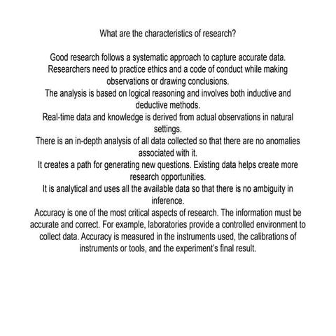 What are the characteristics of research Presentation.pptx