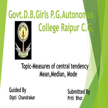 Mean median mode explaination presentation | PPTX