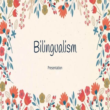 Presentation on Bilingualism in the conxtext of Socio Linguistics | PPT