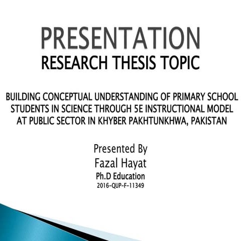 Presentation on the research topic of PhD | PPT