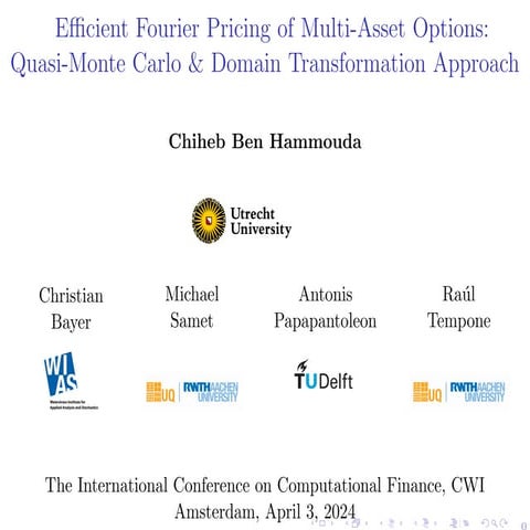 Efficient Fourier Pricing Of Multi Asset Options Quasi Monte Carlo