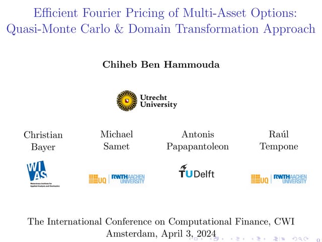 Efficient Fourier Pricing Of Multi Asset Options Quasi Monte Carlo