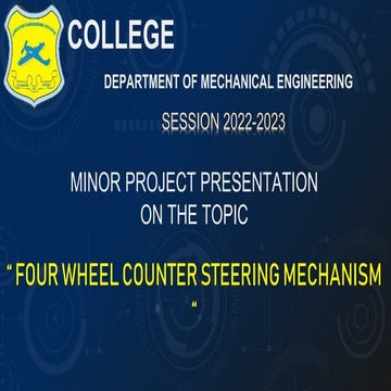 PRESENTATION ON FOUR WHEEL COUNTER STEERING MECHANISM | PPTX