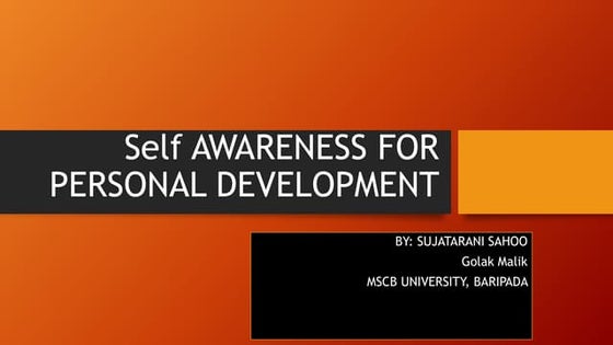 Presentaton on Self Awareness | PPTX