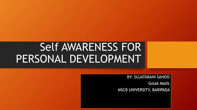 Presentaton on Self Awareness | PPTX