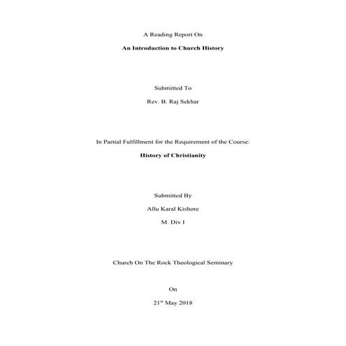 A critical presentation on church history.docx