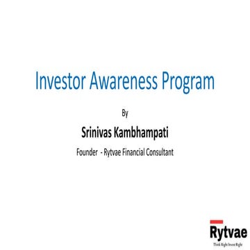 Investor awareness program by Rytvae Financial Consulting | PPTX
