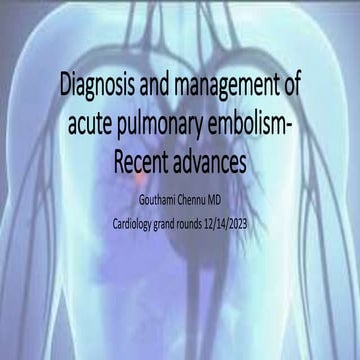 Diagnosis and management of Pulmonary embolism.pptx