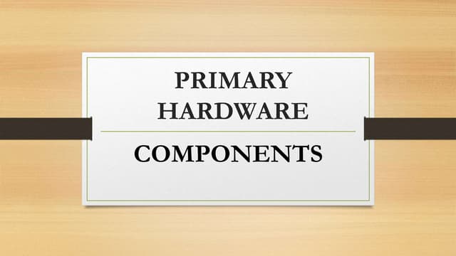 CPU (Central Processing Units) | PPTX