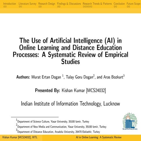 Presentation on Systematic review on artificial intelligence | PDF