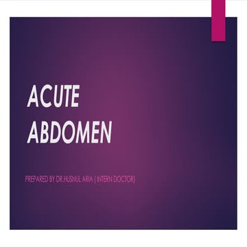 "Acute Abdomen" | PPT