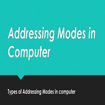 Addressing modes in Computer organisation | PPT