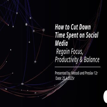How to Cut Down Time spent on Social Media | PPTX