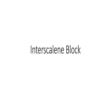 Presentation for interscelene block by dr sajjad | PPT