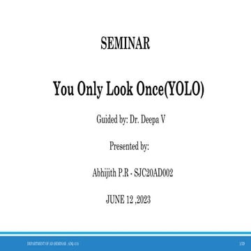 Seminar Description: YOLO v1 (You Only Look Once).pptx