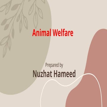 Presentation on animal welfare a good topic | PPTX