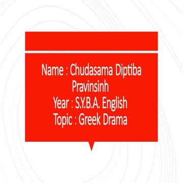 History of Ancient Greek Drama Presentation | PPTX