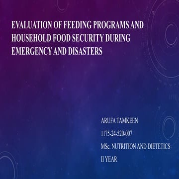 Evaluation of feeding programs and Household Food security during ...
