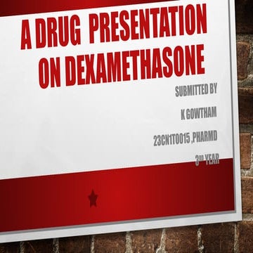 Dexamethasone: Drug study guide for Nurses | DOCX