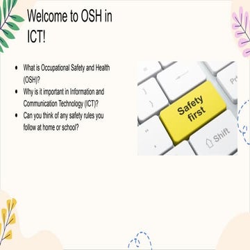 Grade 7 ICT: Occupational Safety and Health (OHS) Standards in ICT (PPT ...