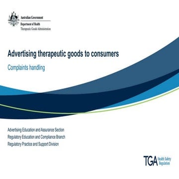 Presentation: Advertising Therapeutic Goods to Consumers | PPTX