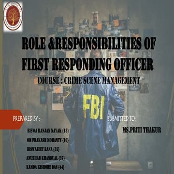 Crime Scene Management: First Responding Officer | PPTX