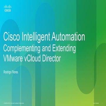 Presentation Cisco Intelligent Automation Complementing And Extending V