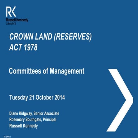 Crown Land (Reserves) Act 1978 - Local Government Property - October ...