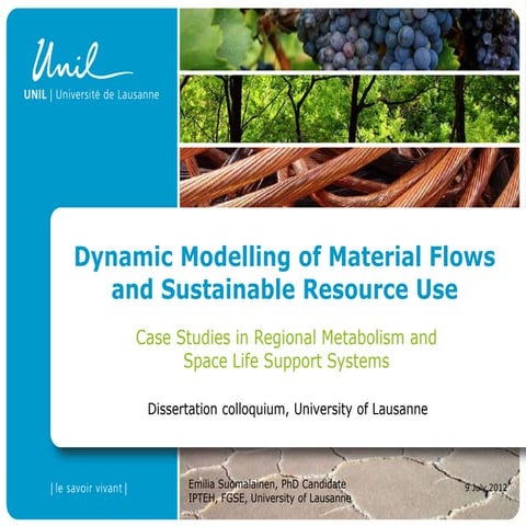 Presentation - Dynamic modelling of material flows and sustainable ...