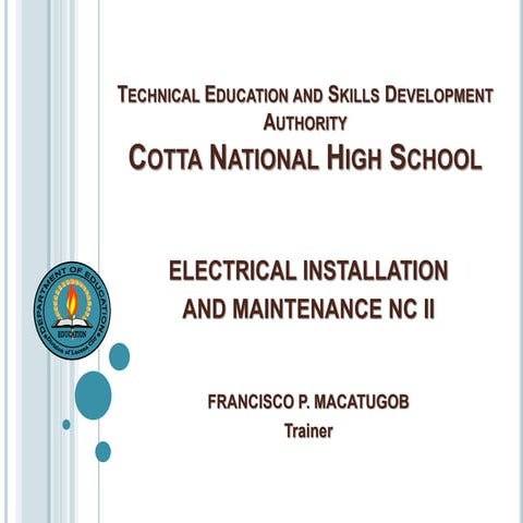 ELECTRICAL INSTALLATION AND MAINTENANCE NC II - CBLM | PDF