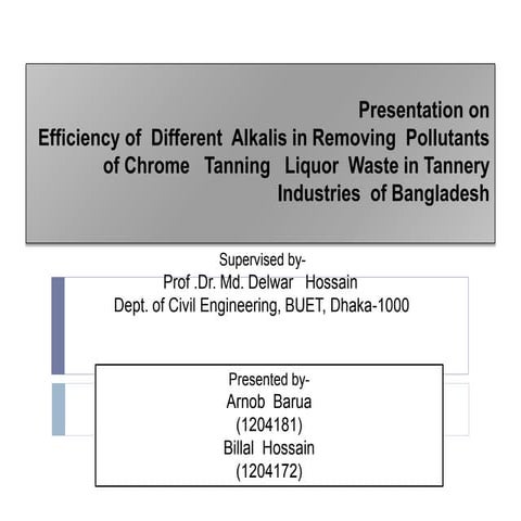 Tannery Effluent treatment | PPTX