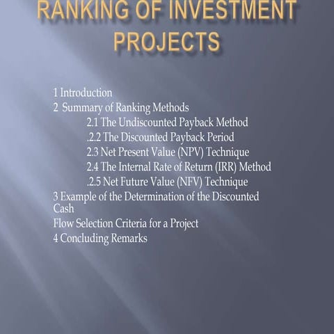 ranking of investment projects | PPTX