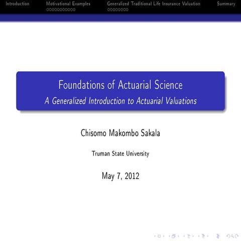 Presentation foundation of-actuarial_science | PDF
