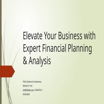 Elevate Your Business with Expert Financial Planning & Analysis | PPT