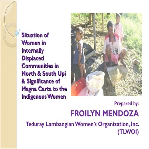 Situation of Women in Internally Displaced Communities in North & South ...
