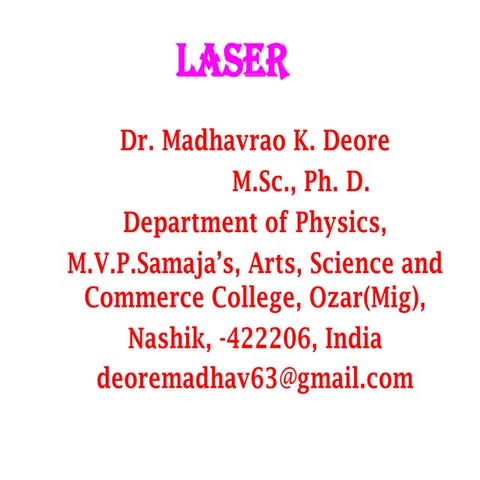 lasers ppt | PPTX