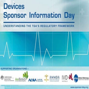 TGA presentation: Lifecycle of a Medical Device / IVD | PPTX