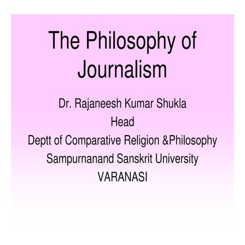 Philosophy of Journlism | PDF