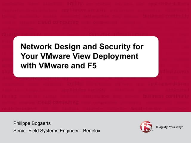 Presentation Network Design And Security For Your V Mware View