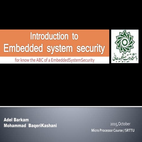 introduction to Embedded System Security | PPTX