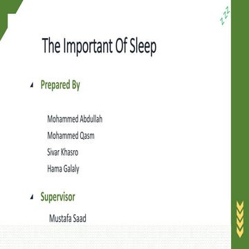 The Important Of Sleep | PPT