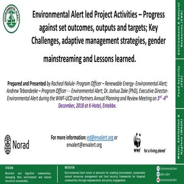 Environmental Alert led Clean Energy Project Activities – Progress ...