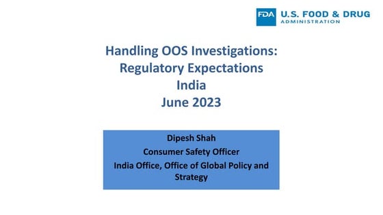 Investigation of OOS and OOT results | PPTX