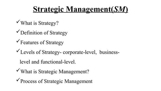 Strategic management ppt | PPTX