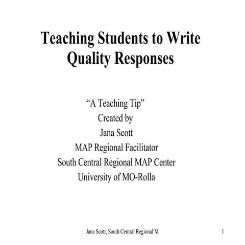 Presentation On Writing Quality Answers | PPT