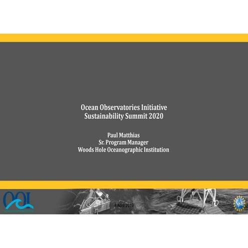 UNSDG #14 - Life Below Water Ocean Observatories Initiative | PPT