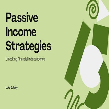 Luke Quigley Massachusetts on Passive Income Strategies | PDF