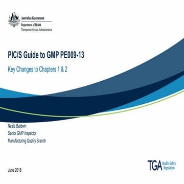 Presentation PIC/S Guide to GMP PE009-13 | PDF